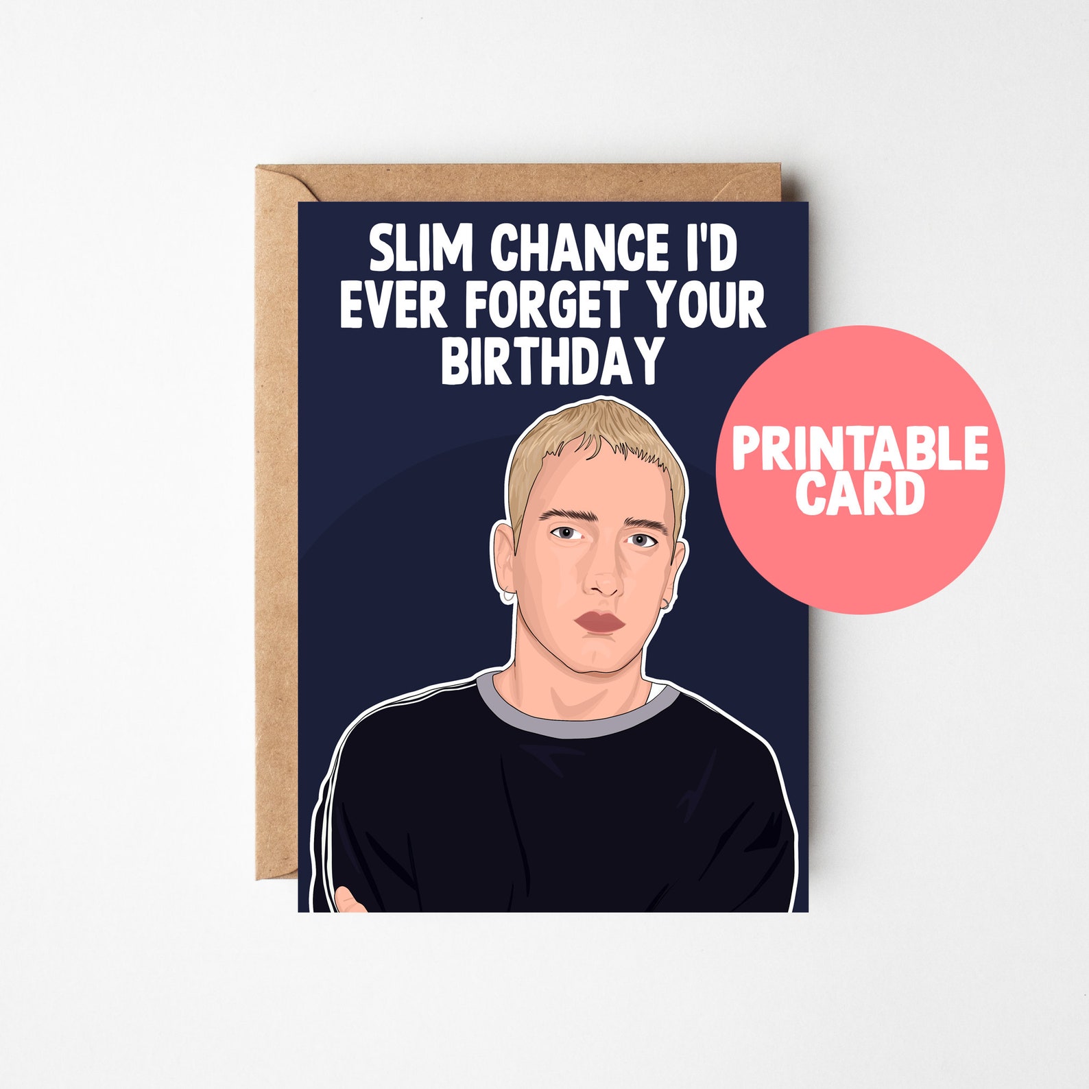 Printable Card Slim Shady Eminem Birthday Card Digital Download - Etsy