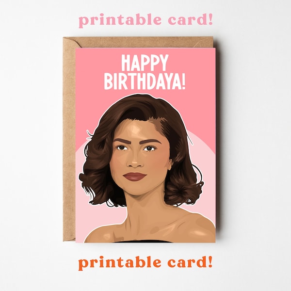 Zendaya Birthday Card - Etsy