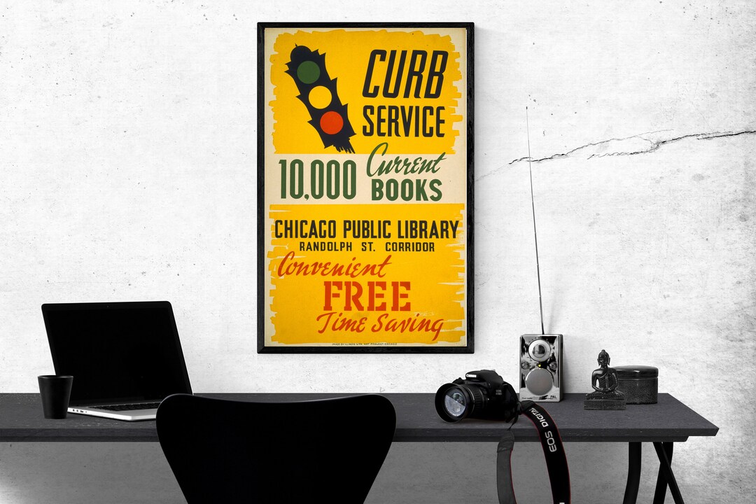 1930s Vintage Chicago Public Library Photo Poster - Instant Download ...