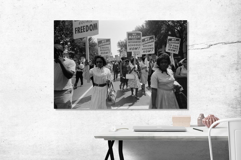 Civil Rights Protest on Washington, DC- Vintage Photo Poster - Instant ...