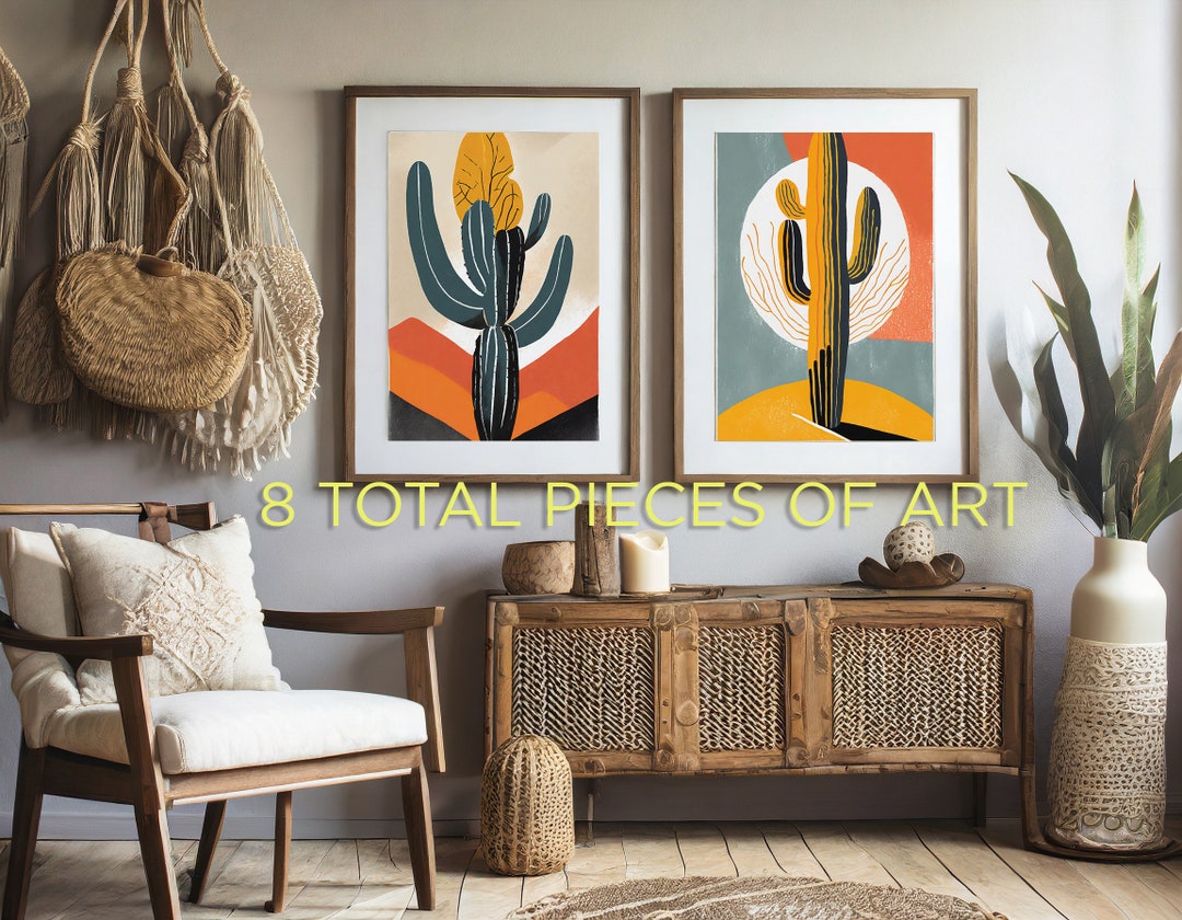 Colorful Cactus Print Set - Printable Set of 8 - Botanical Prints ...