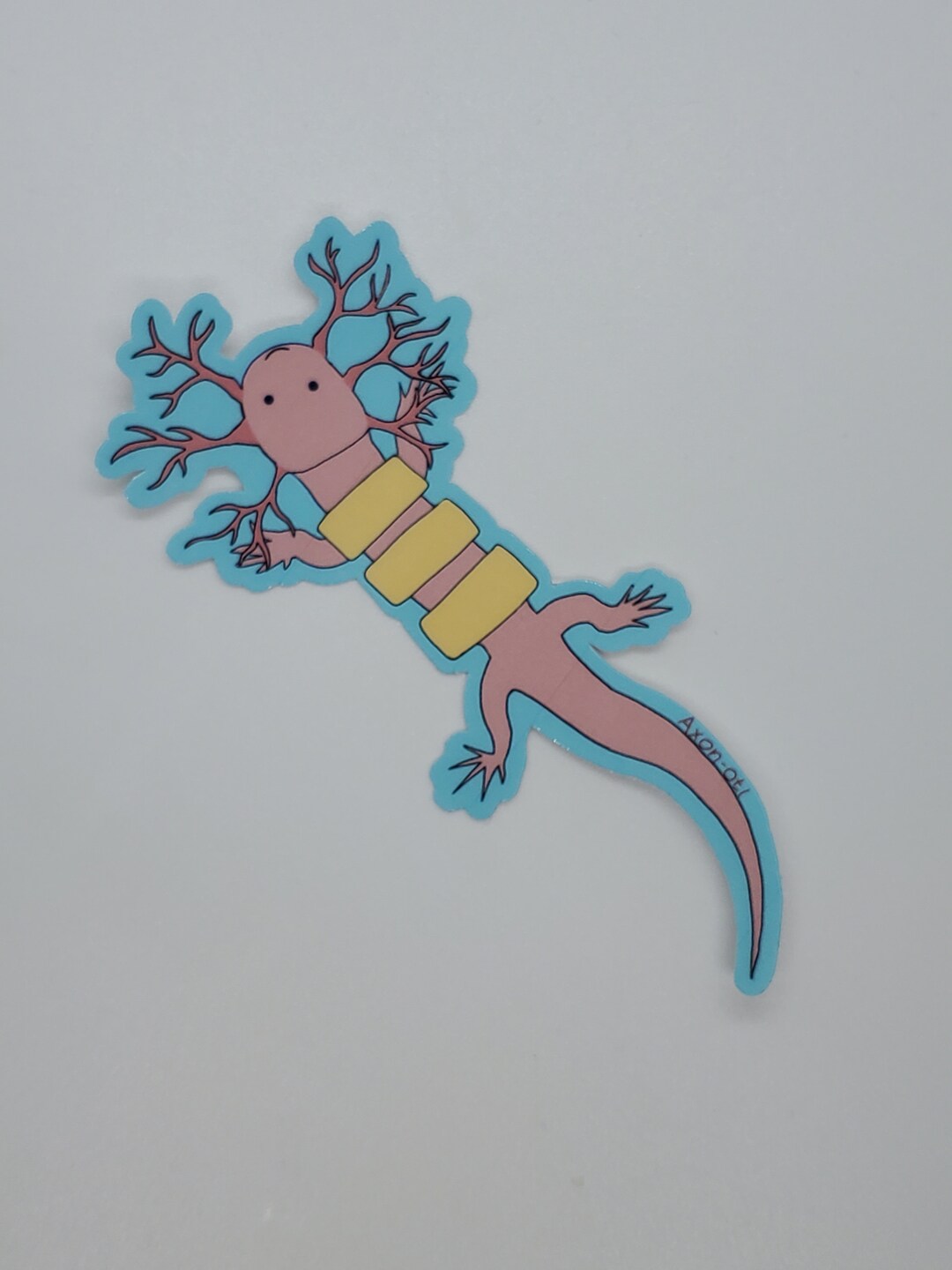 Axon-otl Sticker: Neuron/axon Axolotl Pun Sticker - Etsy