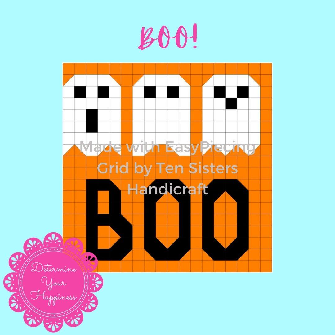 BOO! Pattern Comes With 3 Panels of Easypiecing Grid From Ten Sisters ...