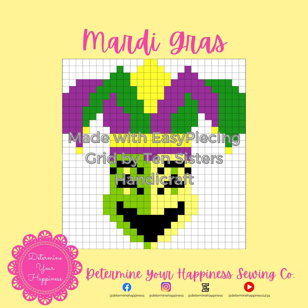 Mardi Gras Quilt Pattern Comes With 6-panels of Easypiecing Grid by Ten ...