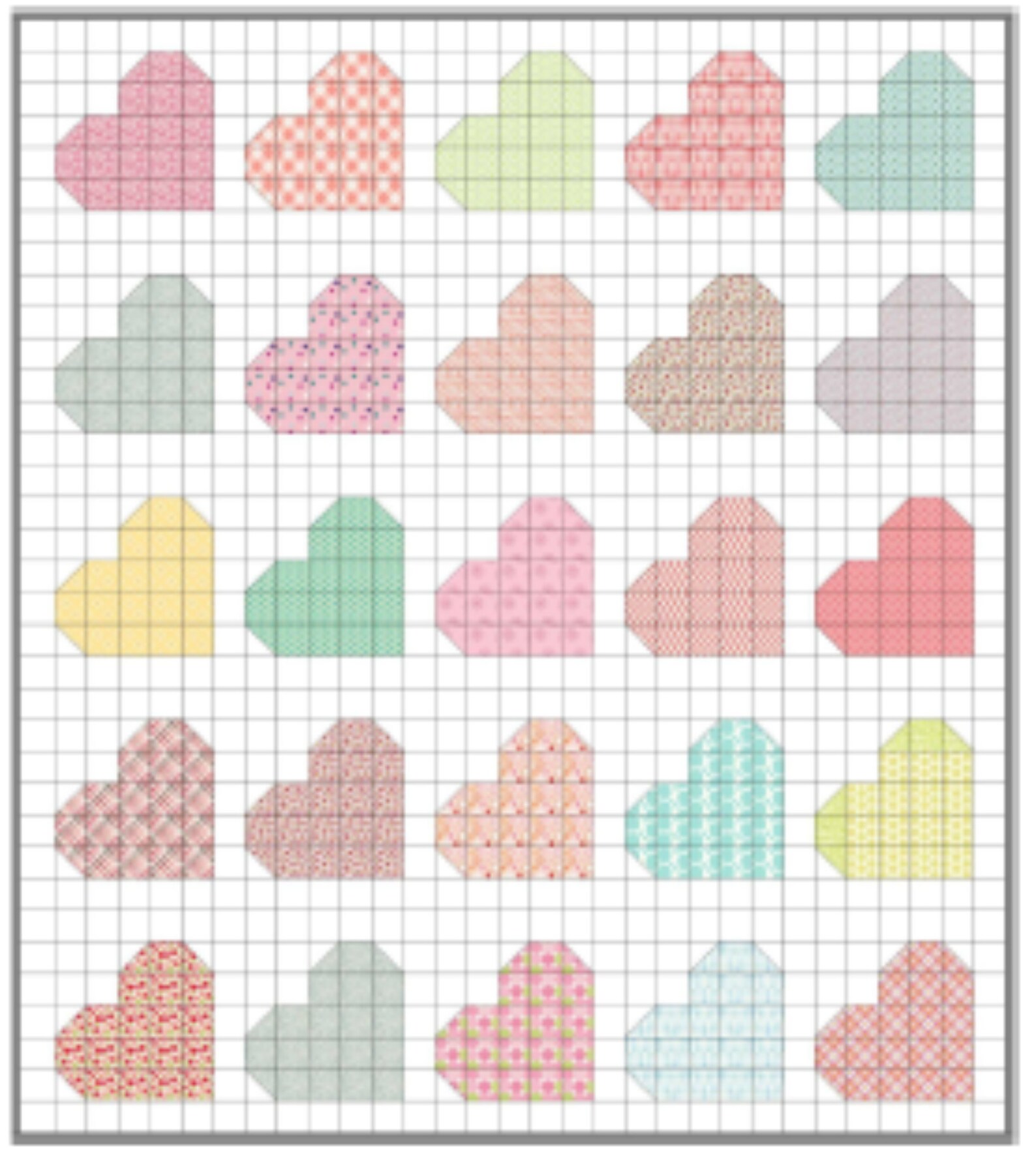 FREE Candy Hearts 9-panel Pattern With Purchase Easypiecing Grid From ...