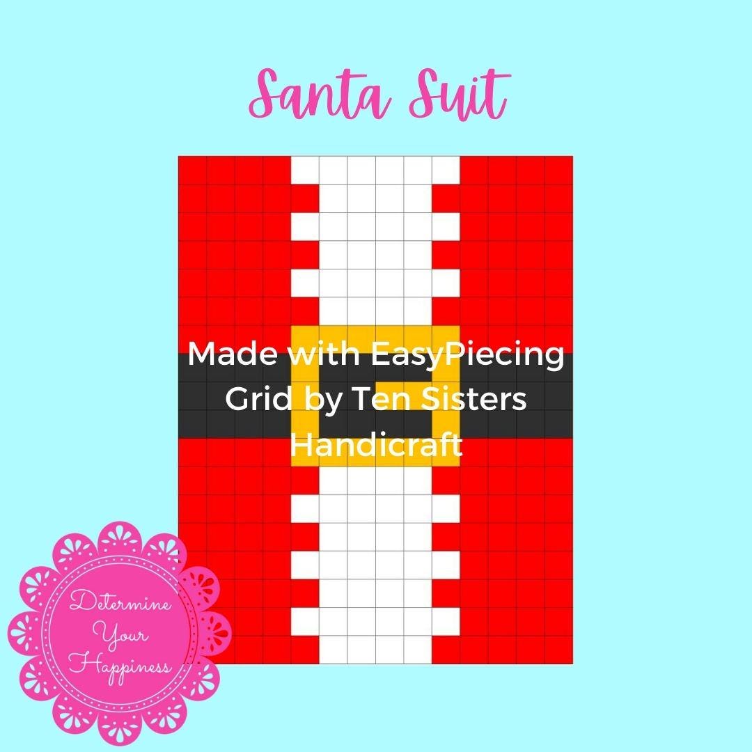 Santa Suit Pattern Comes With 2-panels of Easypiecing Grid by Ten ...