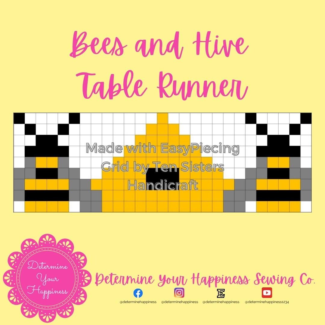 Bees and Hive Pattern Comes With 2-panels of Easypiecing Grid by Ten ...