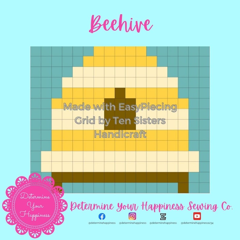 Beehive Quilt Block Pattern Comes With 2-panels of Easypiecing Grid by ...
