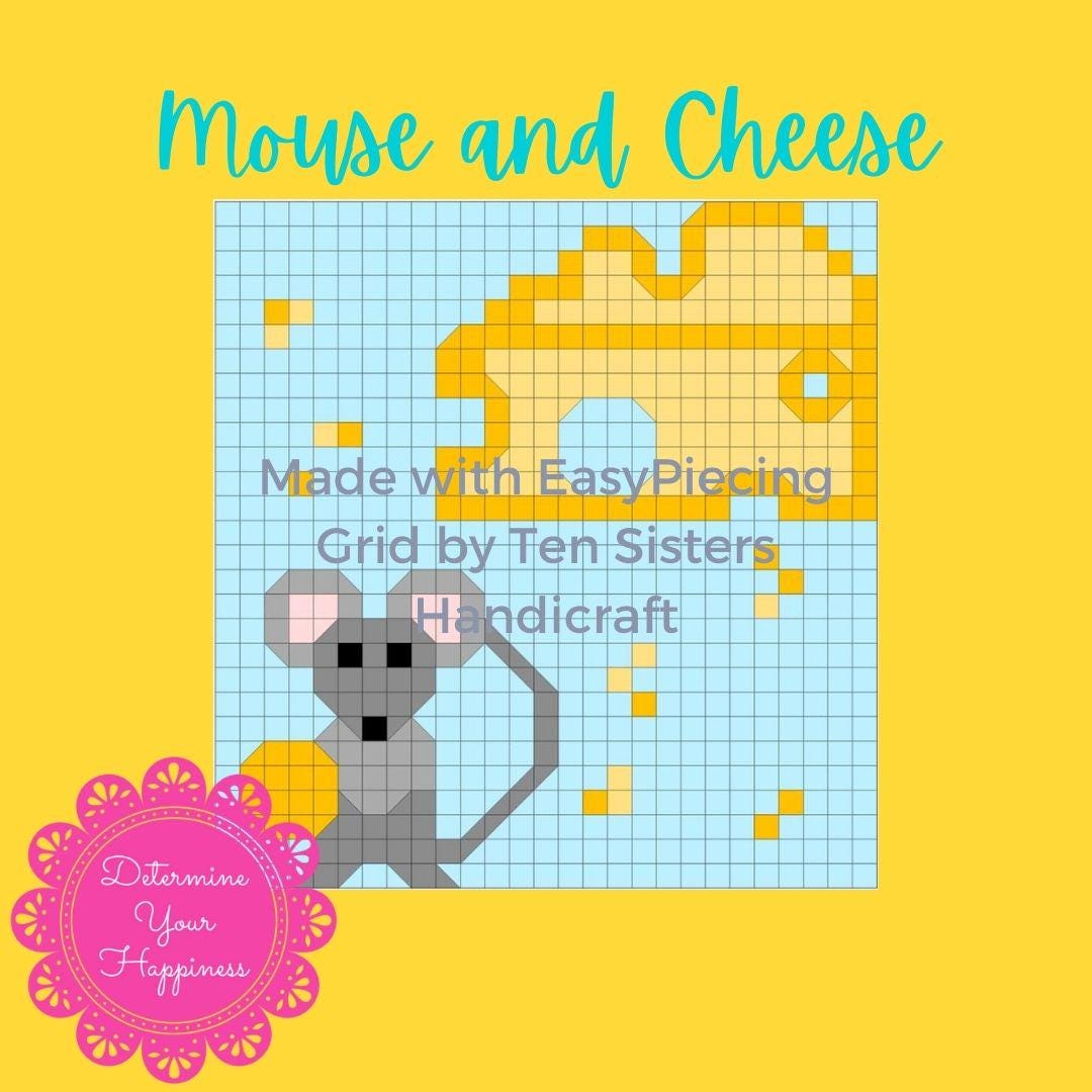 Mouse and Cheese Quilt Pattern Comes With 6panels of Easypiecing Grid ...
