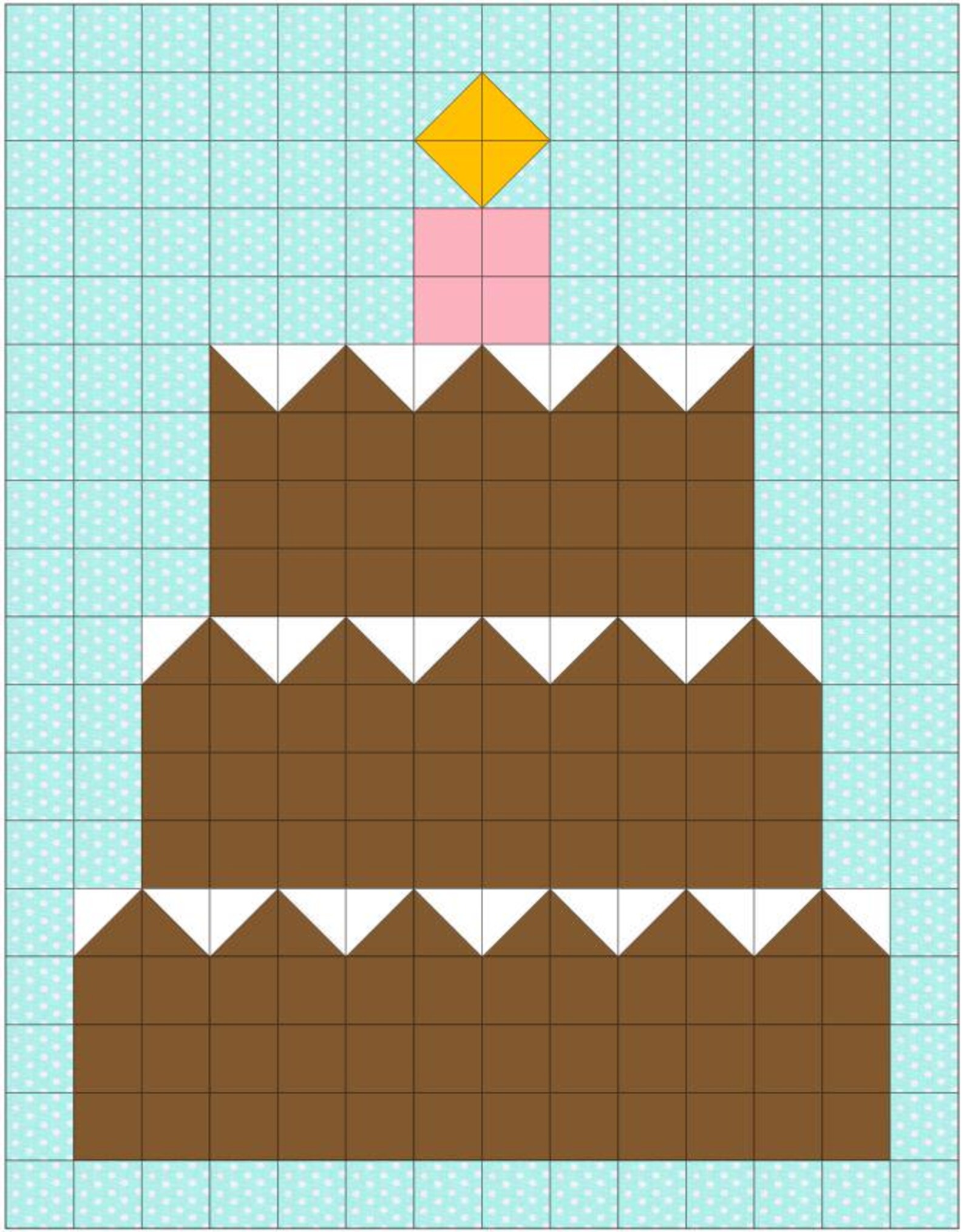 Cake Pattern Comes With 2-panels of Easypiecing Grid by Ten Sisters ...