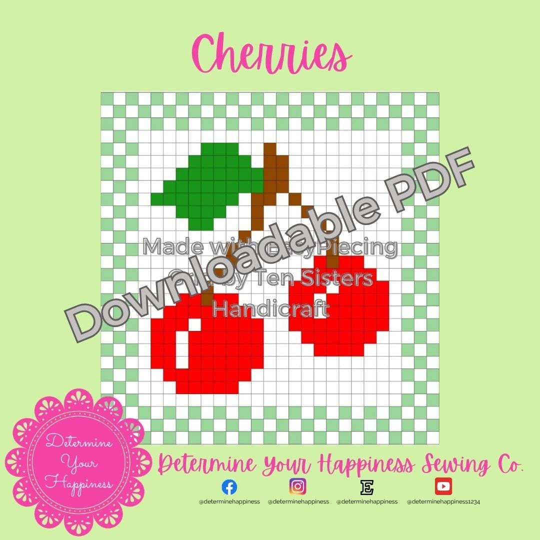 Cherries Quilt PDF Pattern, Printable Pattern, Instant Download Pattern ...