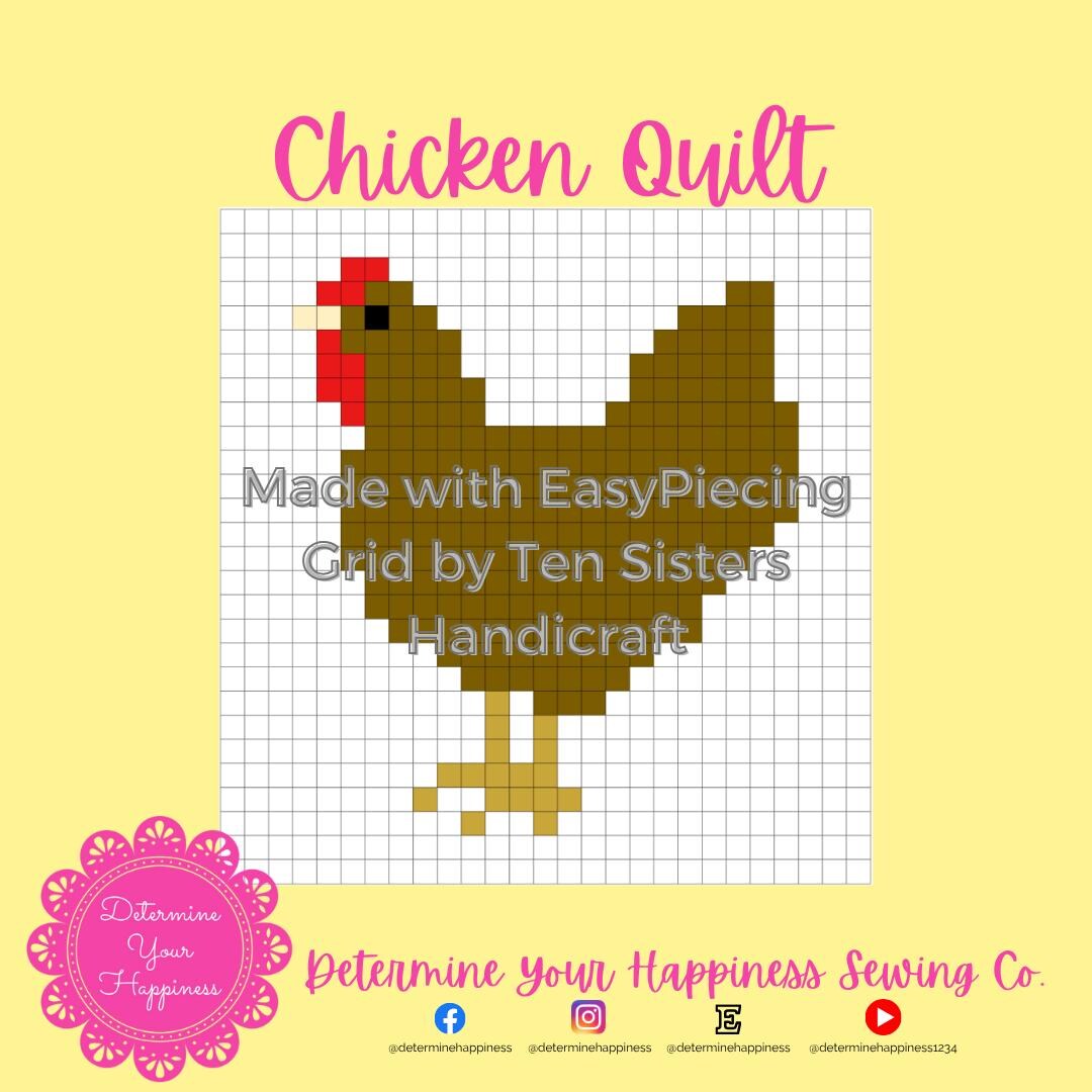 Chicken Quiltpattern Comes With 6-panels of Easypiecing Grid by Ten ...