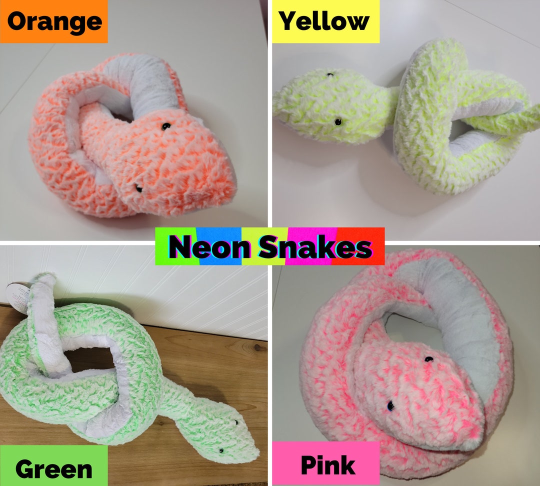 Neon Snakes MINKY Stuffies | Plush Snake | Stuffed Animals | Animal ...