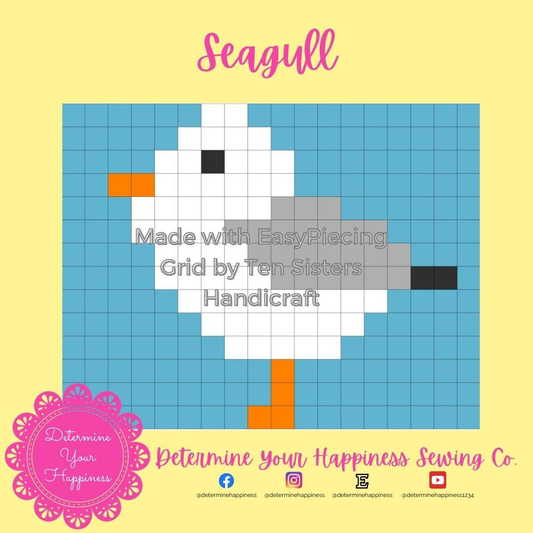 Seagull Quilt Block Pattern Comes W/ 2 Panels of Easypiecing Grid by ...