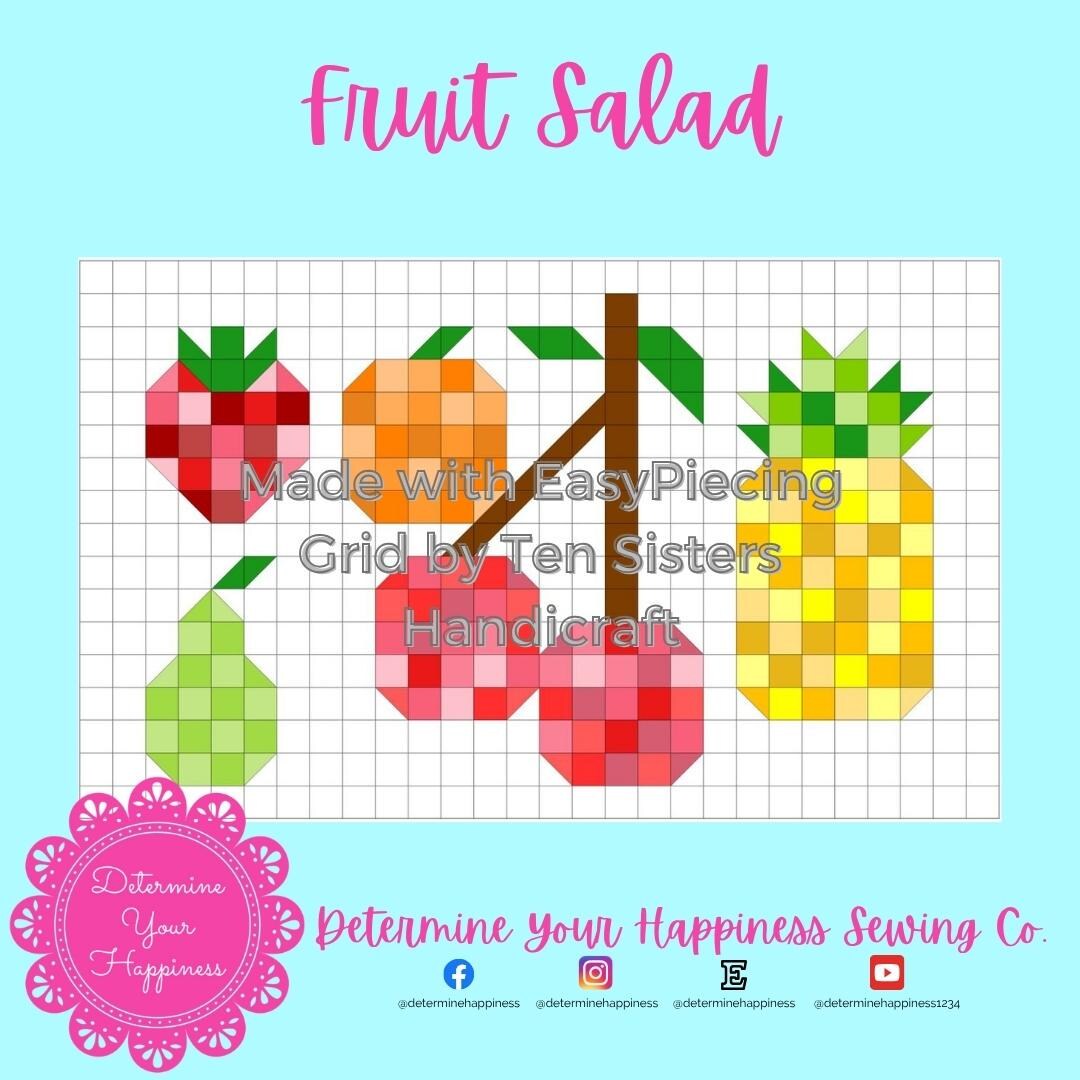 Fruit Salad Pattern Comes With 4 Panels of Easypiecing Grid From Ten ...