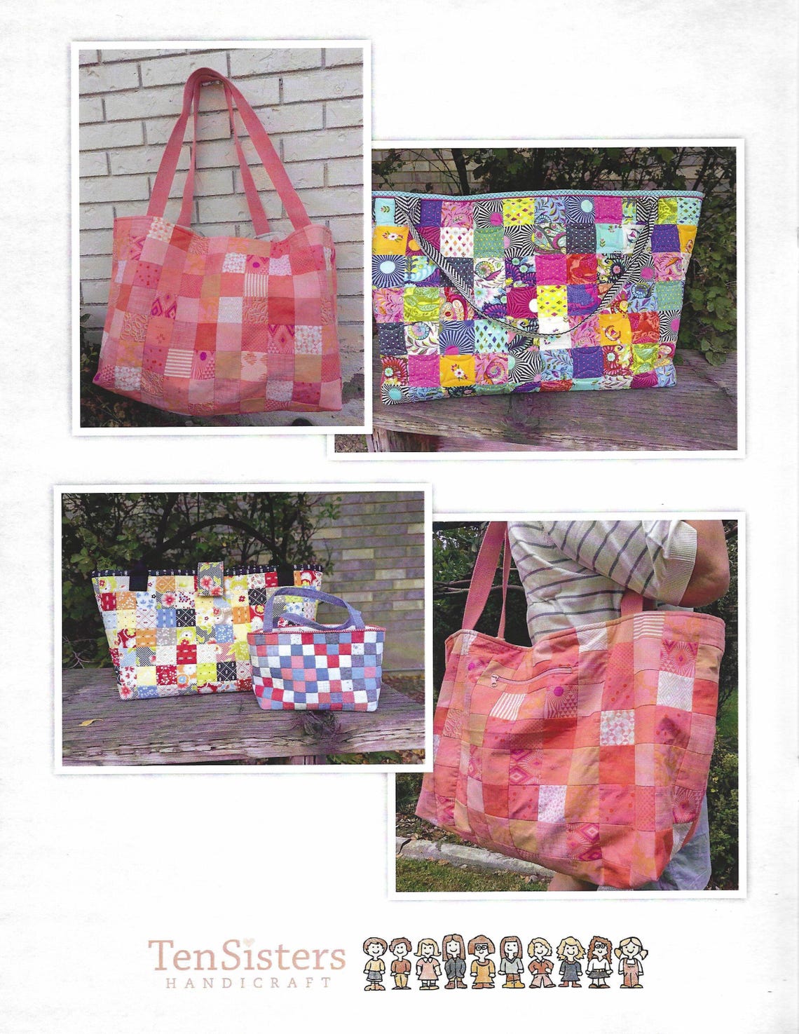 Tensisters Tote Booklet by Carmen Geddes. Grid Quilt Patterns ...