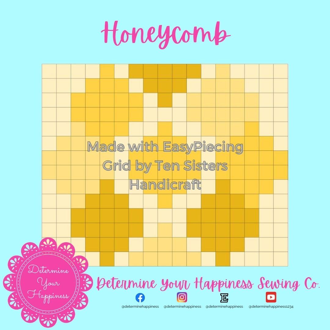 Honeycomb Quilt Block Pattern Comes W/ 2 Panels of Easypiecing Grid by ...