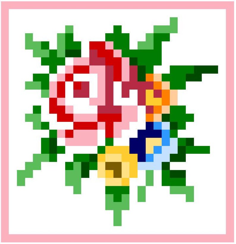 Flower Bouquet Pattern Comes With 6-panels of Easypiecing Grid by Ten ...