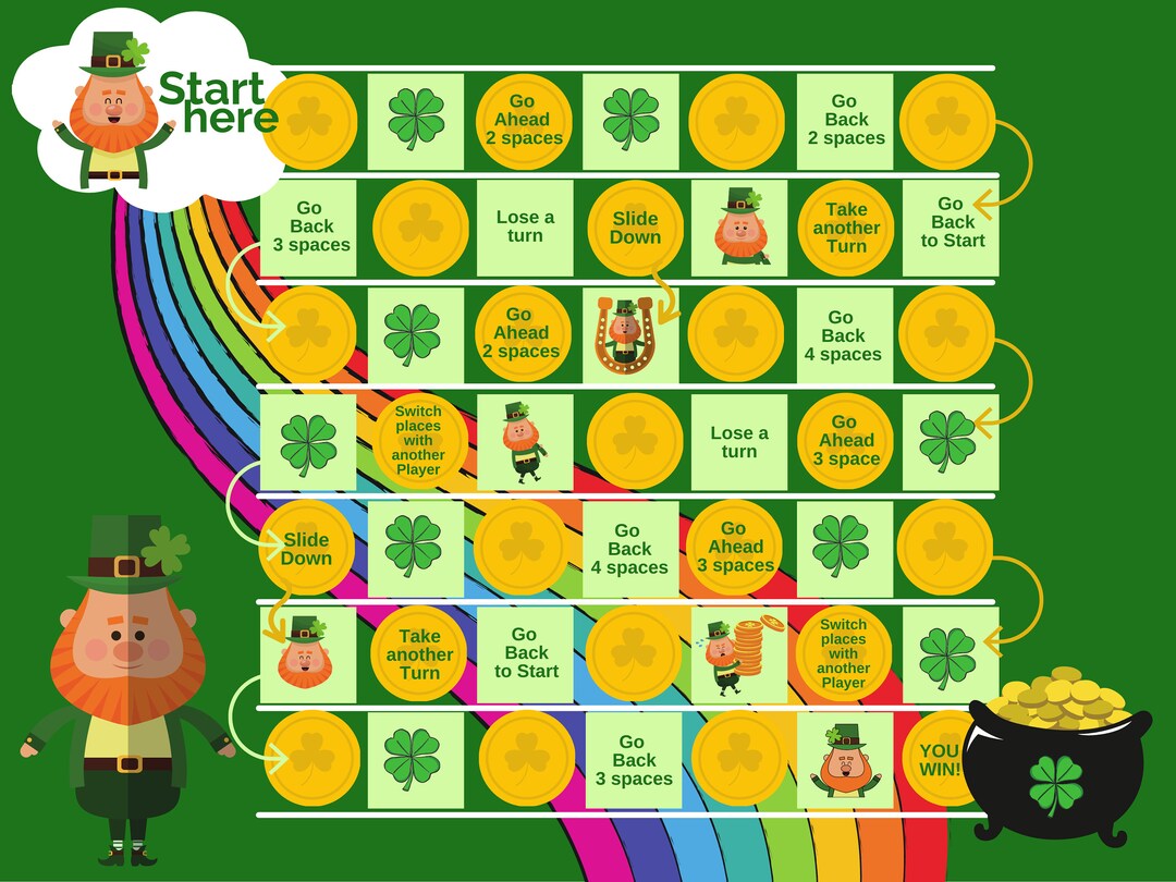 Leprechaun Game Board for St. Patrick's Day PDF - Etsy