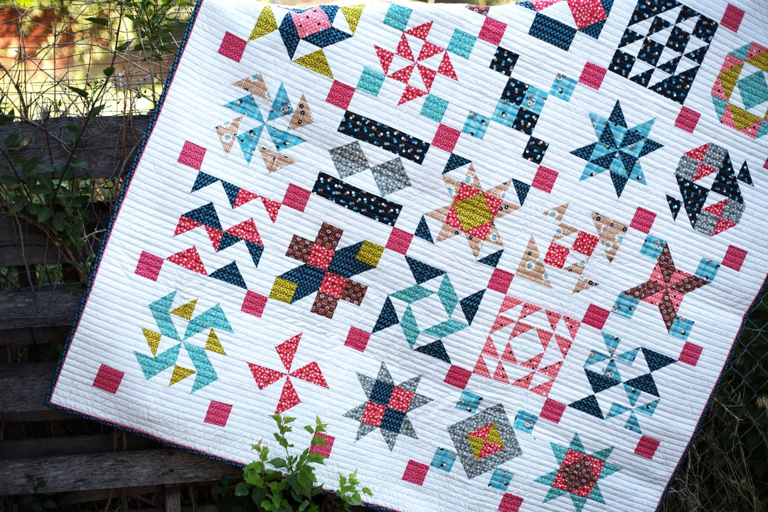 Seven Brothers Block Party Pattern Book by Carmen Geddes. Grid Quilt ...