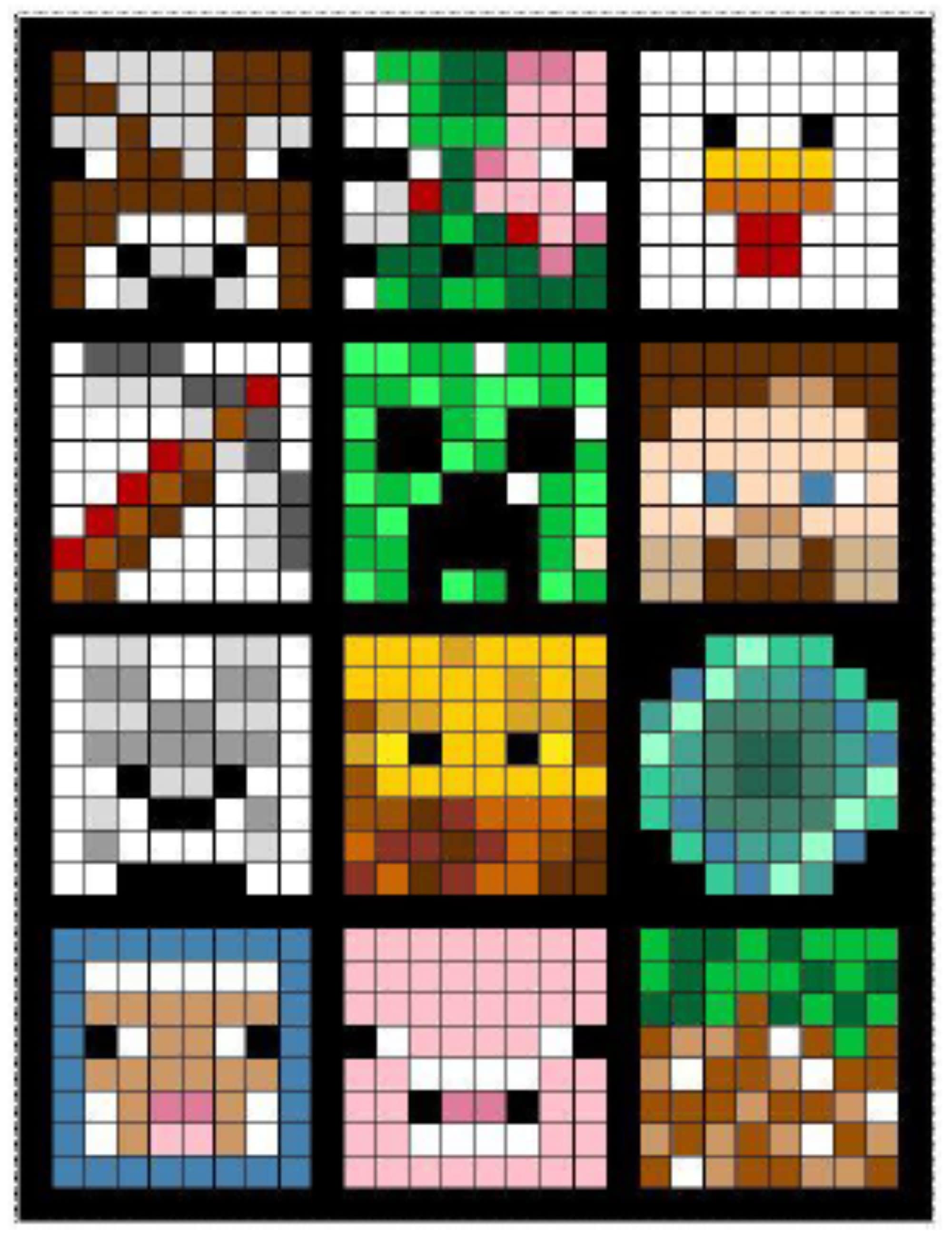FREE Minecraft Quilt 8-panel Pattern W/ Purchase Easypiecing Grid From ...