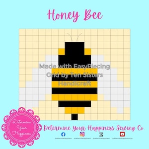 Honey Bee Quilt Block Pattern Comes W/ 2 Panels of Easypiecing Grid by ...
