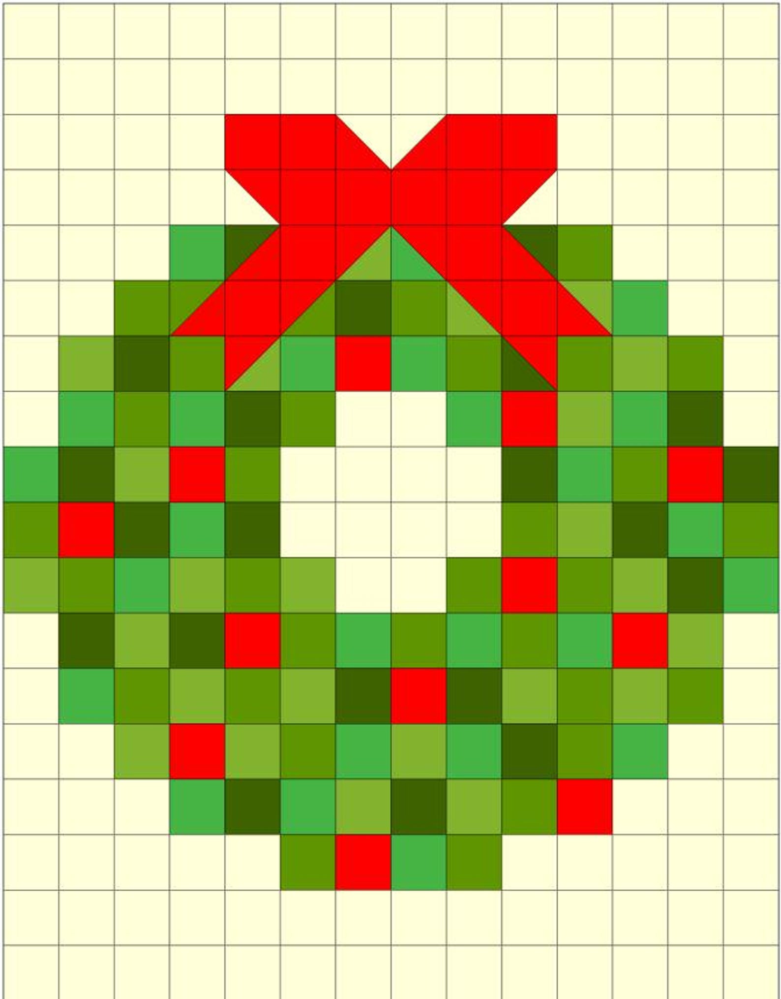 Christmas Wreath Pattern Comes With 2-panels of Easypiecing Grid by Ten ...