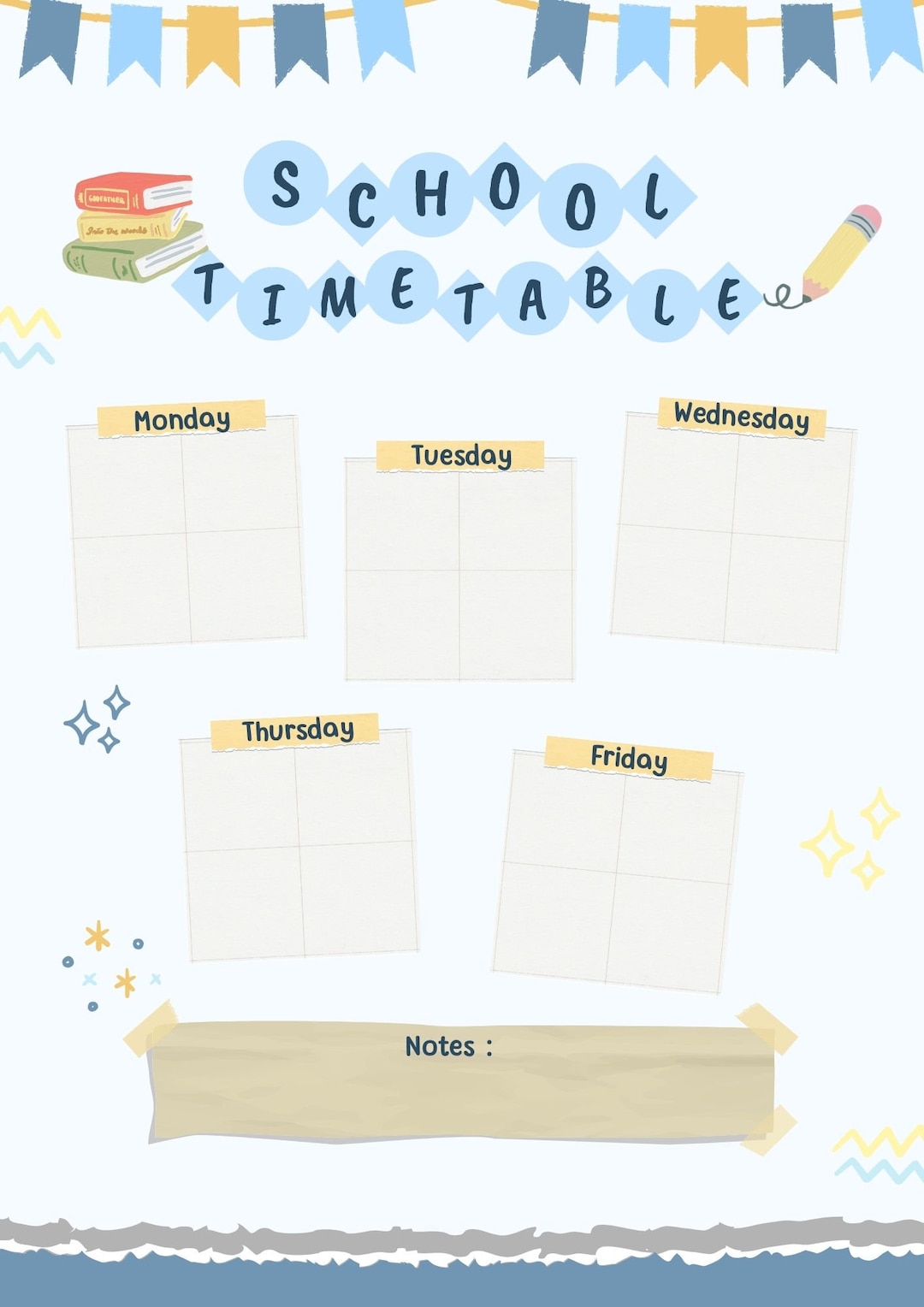 School Timetable Digital File - Etsy
