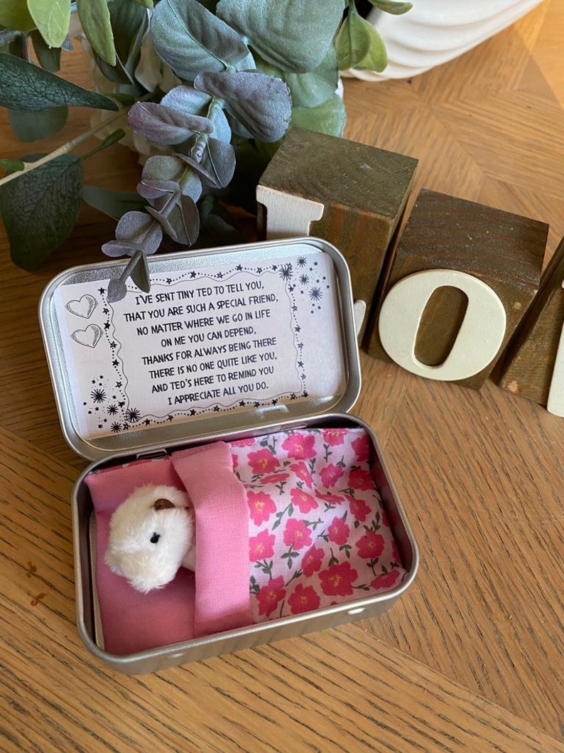 Tiny Friendship Bear Best Friends Gift Teddy in a Tin TM - Etsy