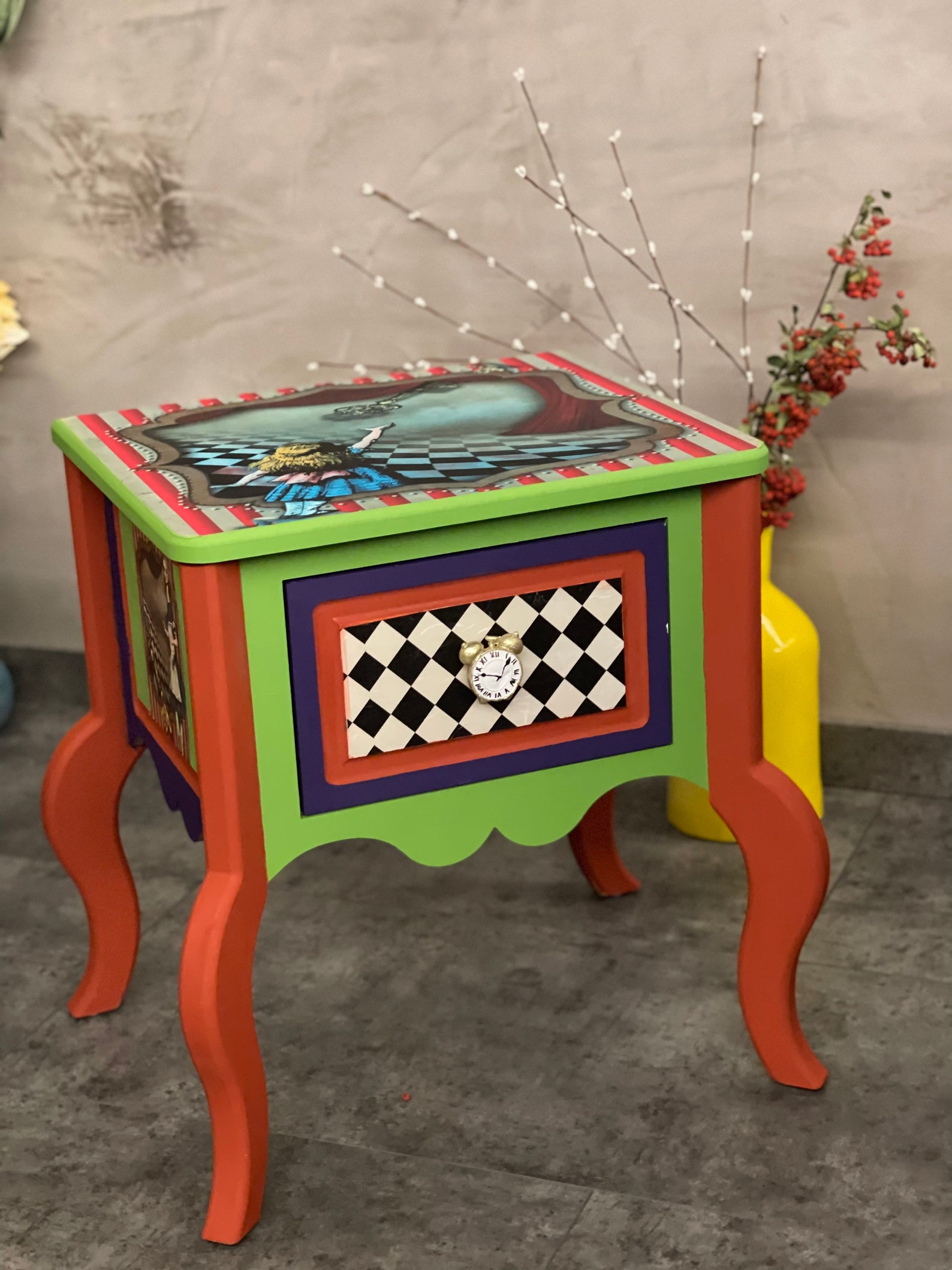 Unique Alice in Wonderland Side Bedside Table Alice in | Etsy