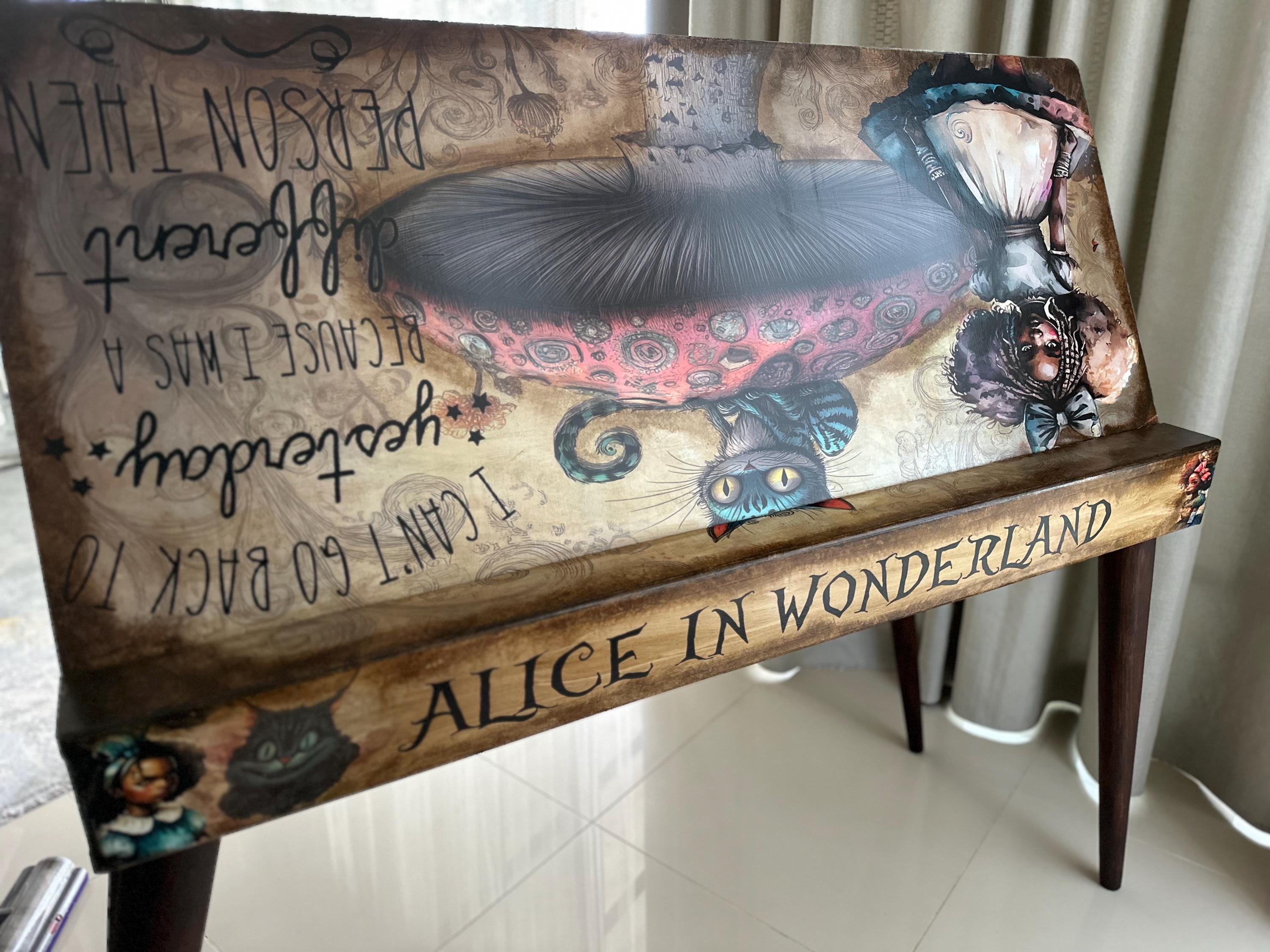 Alice in Wonderland Desk With Afro Design - Etsy