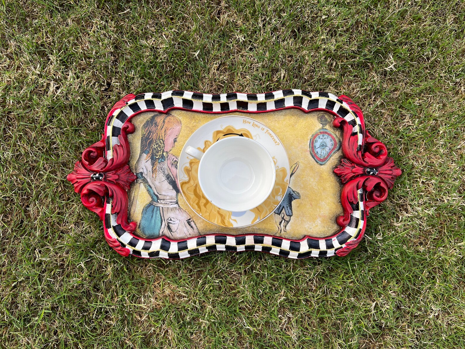 Alice in Wonderland Coffee Espresso Tray, Alice Unique Decor, Alice ...