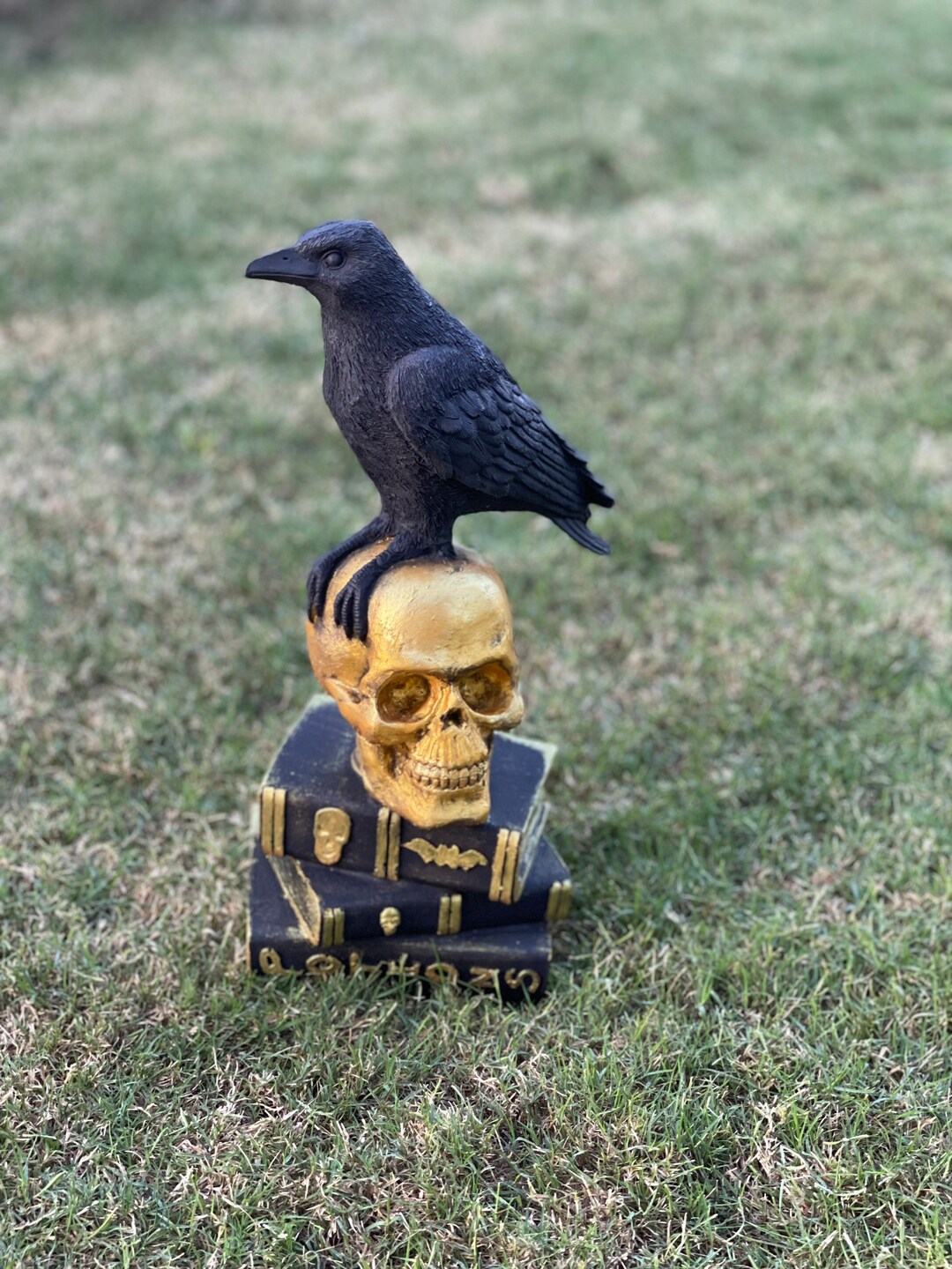 Raven Sculpture, Raven, Edgar Poe, Gothic Decor, Crow, Skeleton Gift ...
