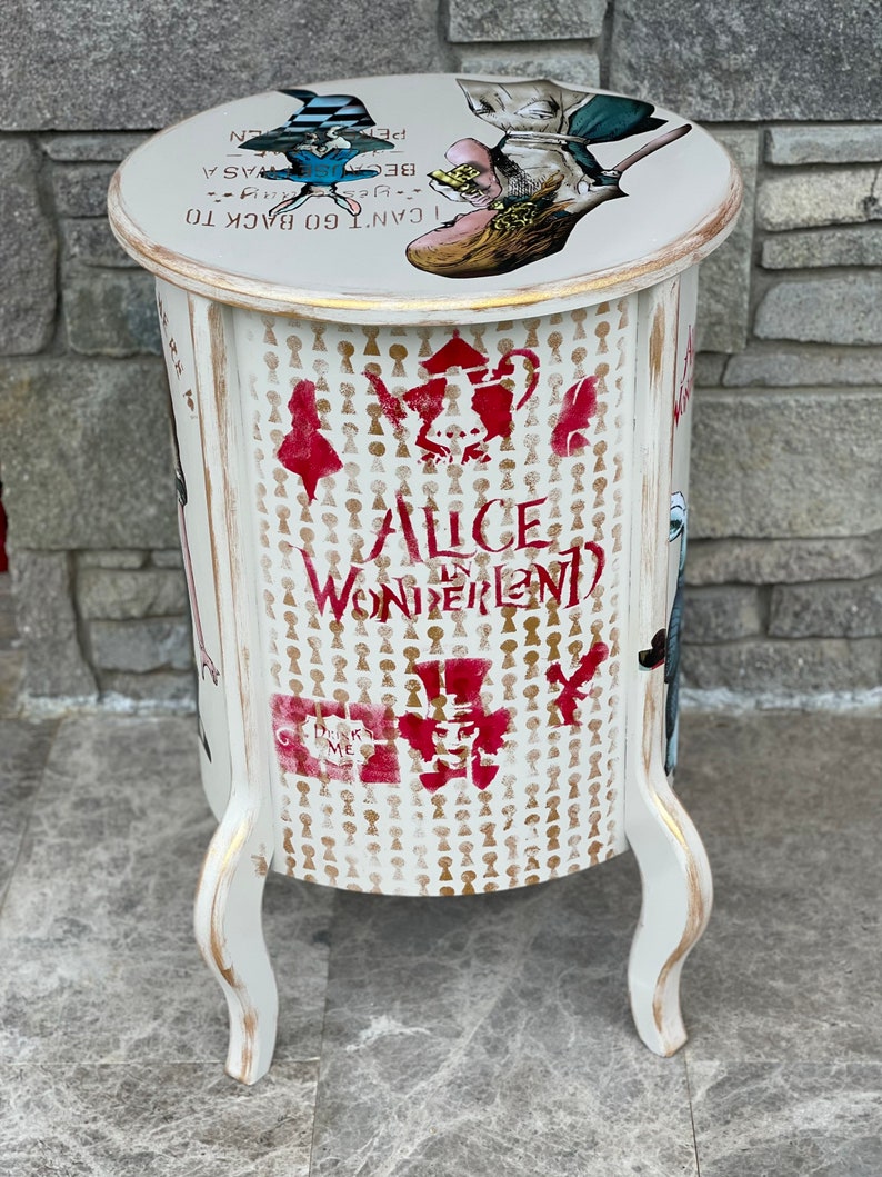 Unique Alice in Wonderland Bedside Table Alice in Wonderland - Etsy