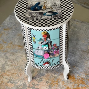 Unique Alice in Wonderland Bedside Table , Alice in Wonderland Side ...