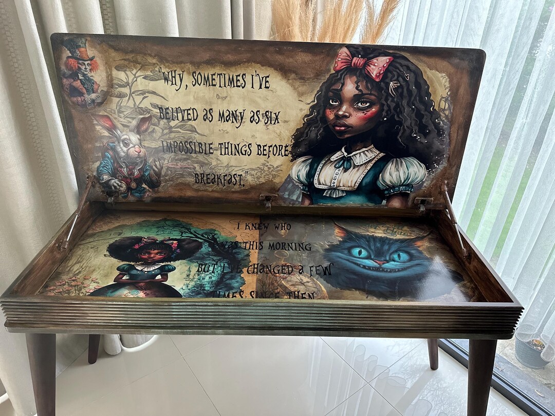 Alice in Wonderland Desk With Afro Design - Etsy