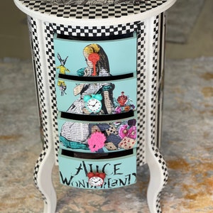 Unique Alice in Wonderland Bedside Table , Alice in Wonderland Side ...
