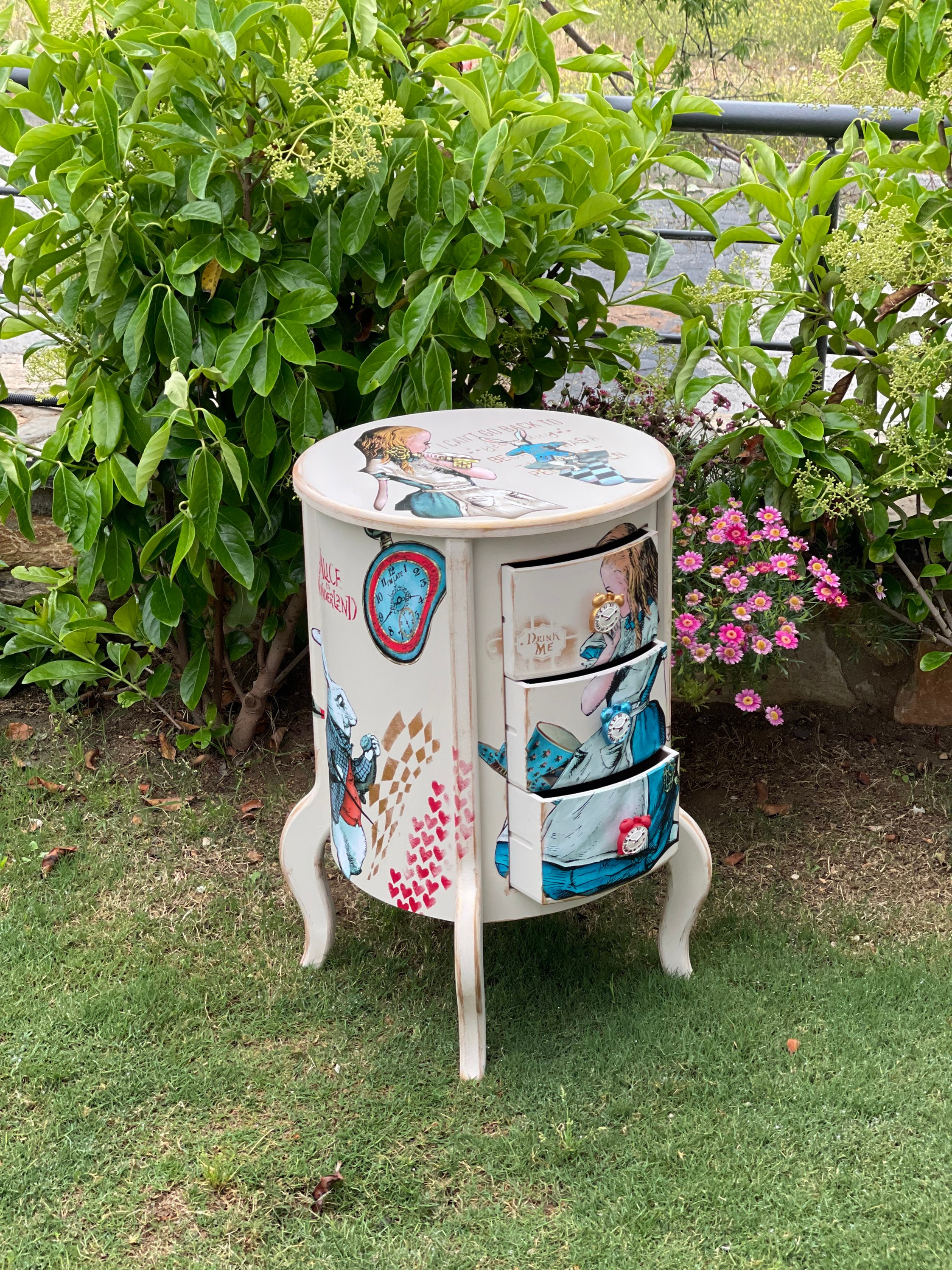 Unique Alice in Wonderland Bedside Table Alice in Wonderland - Etsy UK