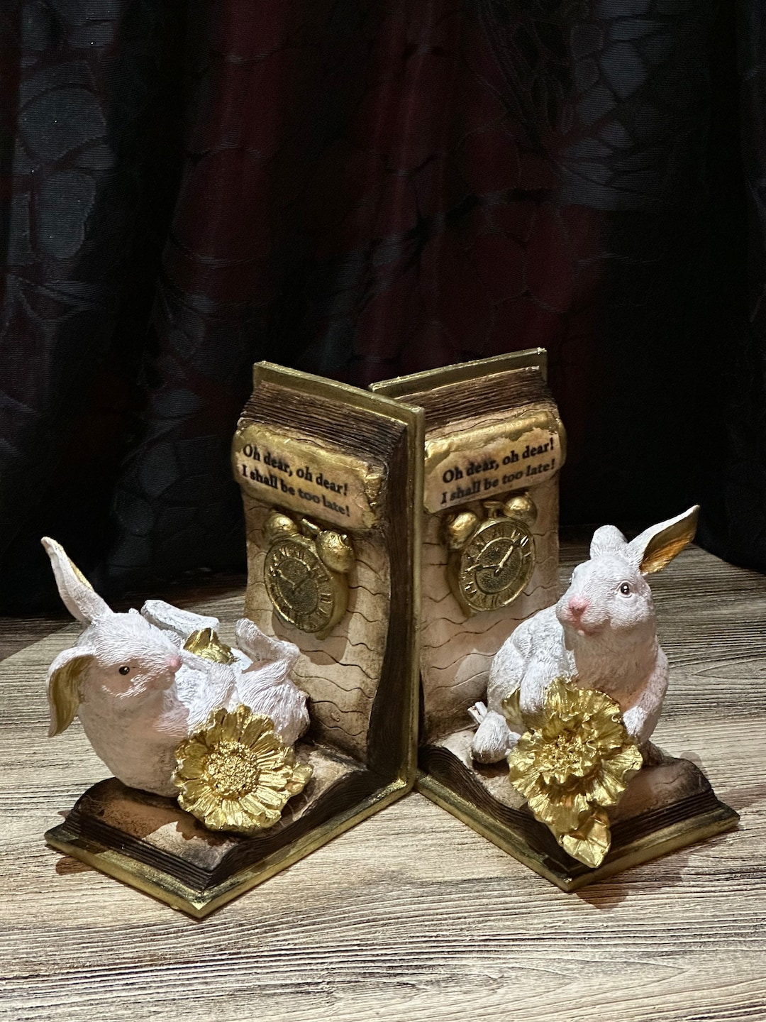 Vintage Style Alice in Wonderland Bookends,lewis Carroll,alice's ...