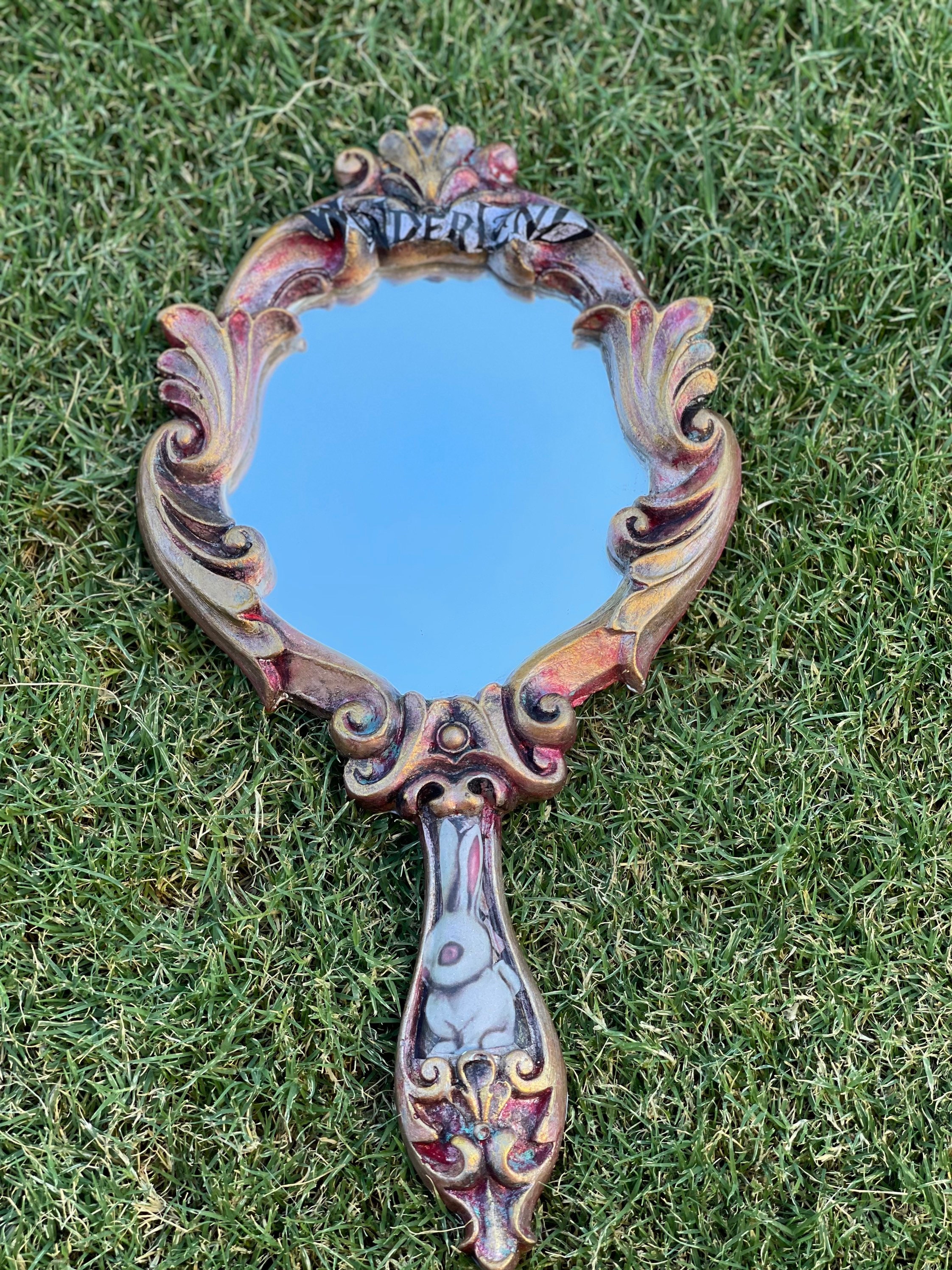 Alice in Wonderland Hand Mirror,lewis Carroll Design ,alice’s ...