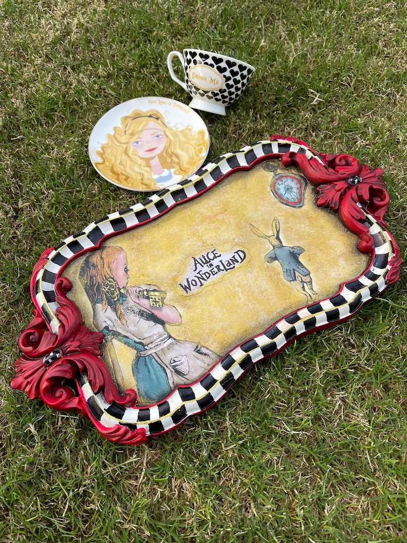 Alice in Wonderland Coffee Espresso Tray, Alice Unique Decor, Alice ...