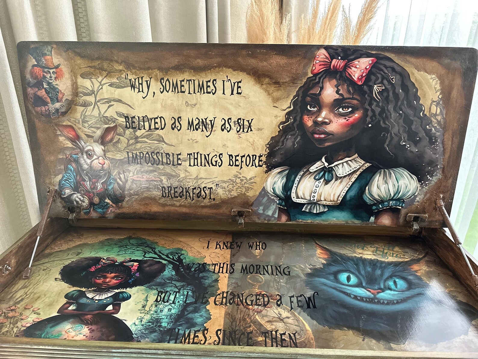 Alice in Wonderland Desk With Afro Design - Etsy