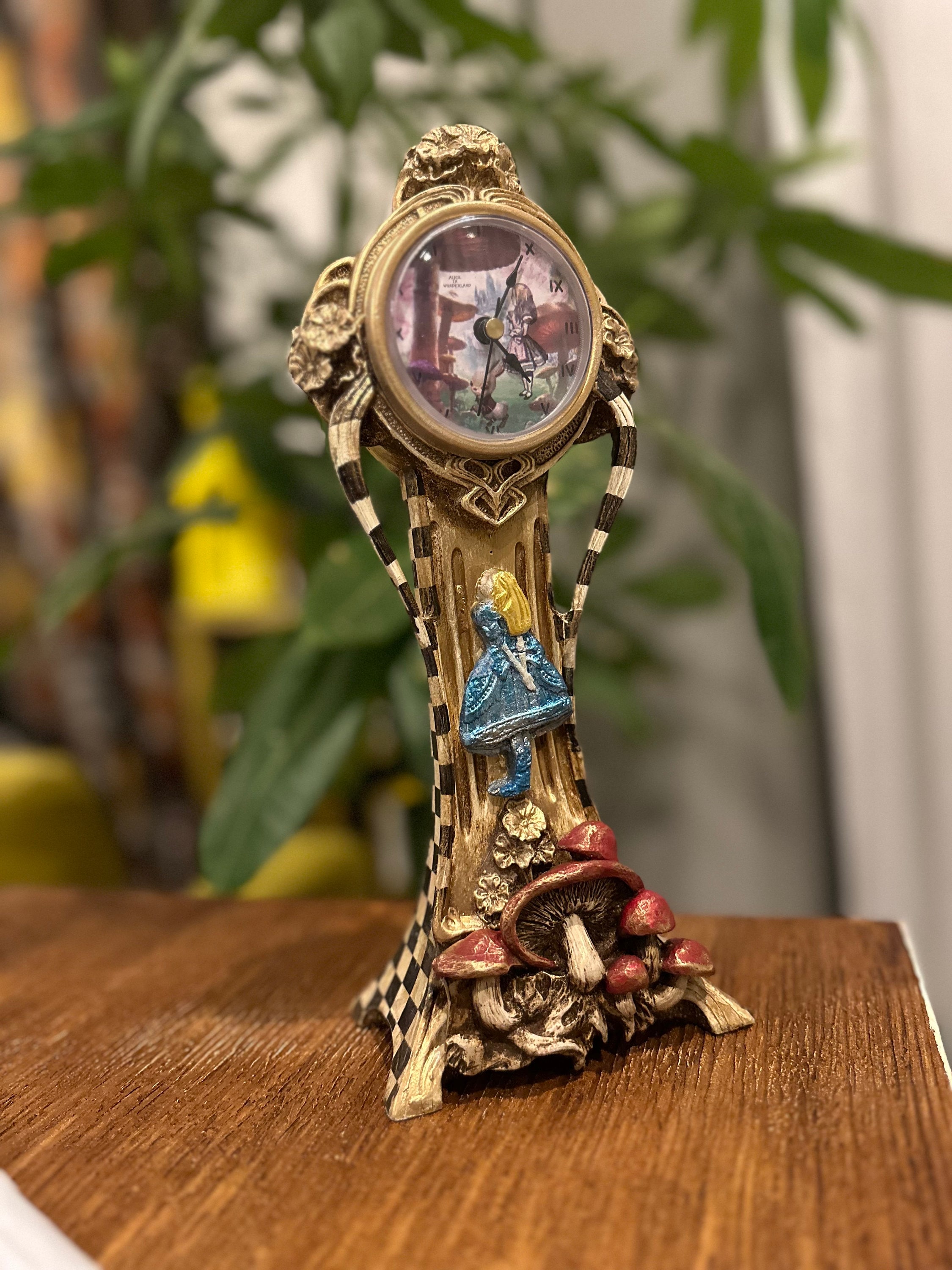 Alice in Wonderland Grandfather Clock Tea Party Mad Hatter Whimsical ...