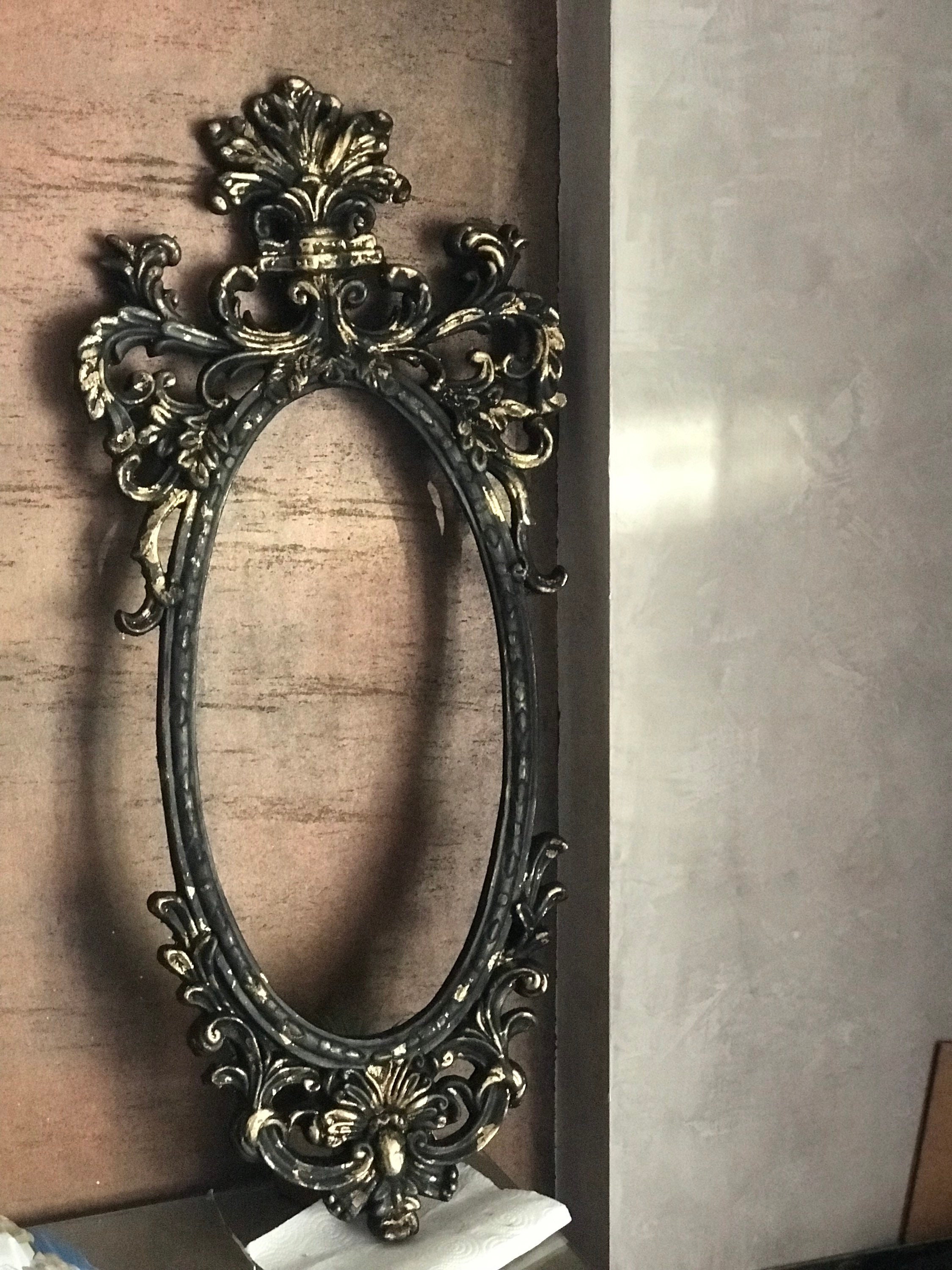 Antique Gold Gilt Oval Mirror Carved Wood Frame 39” Large Framed ...