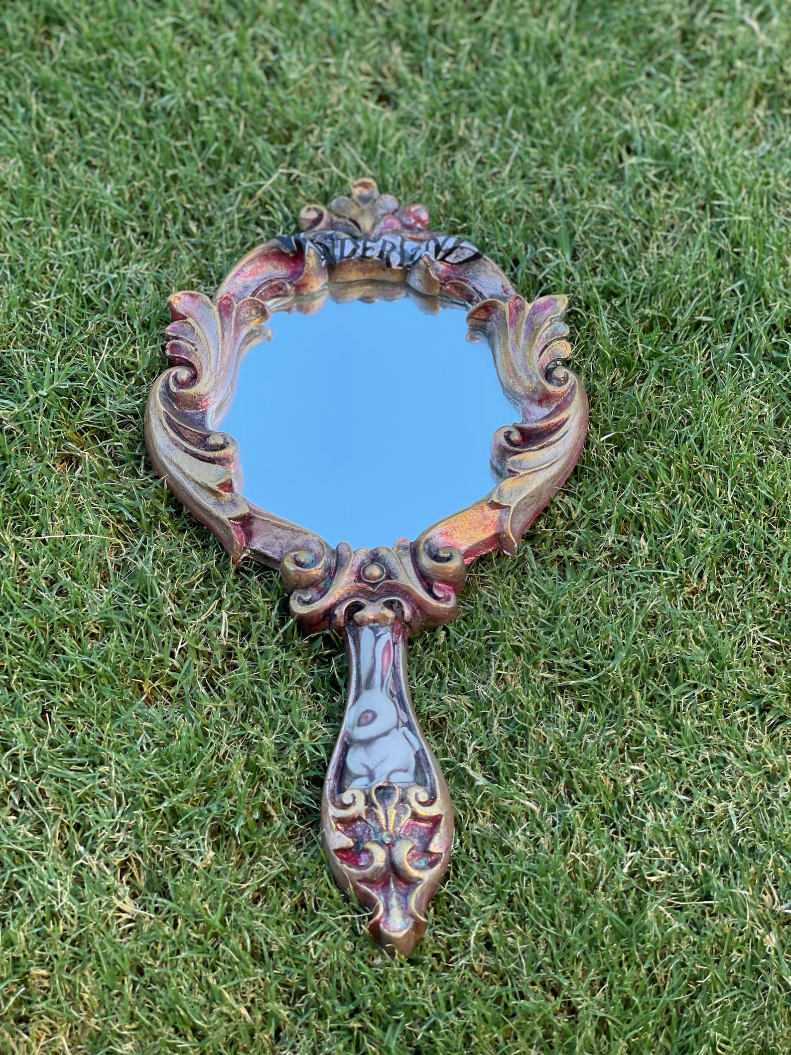 Alice in Wonderland Hand Mirror,lewis Carroll Design ,alices Adventures ...