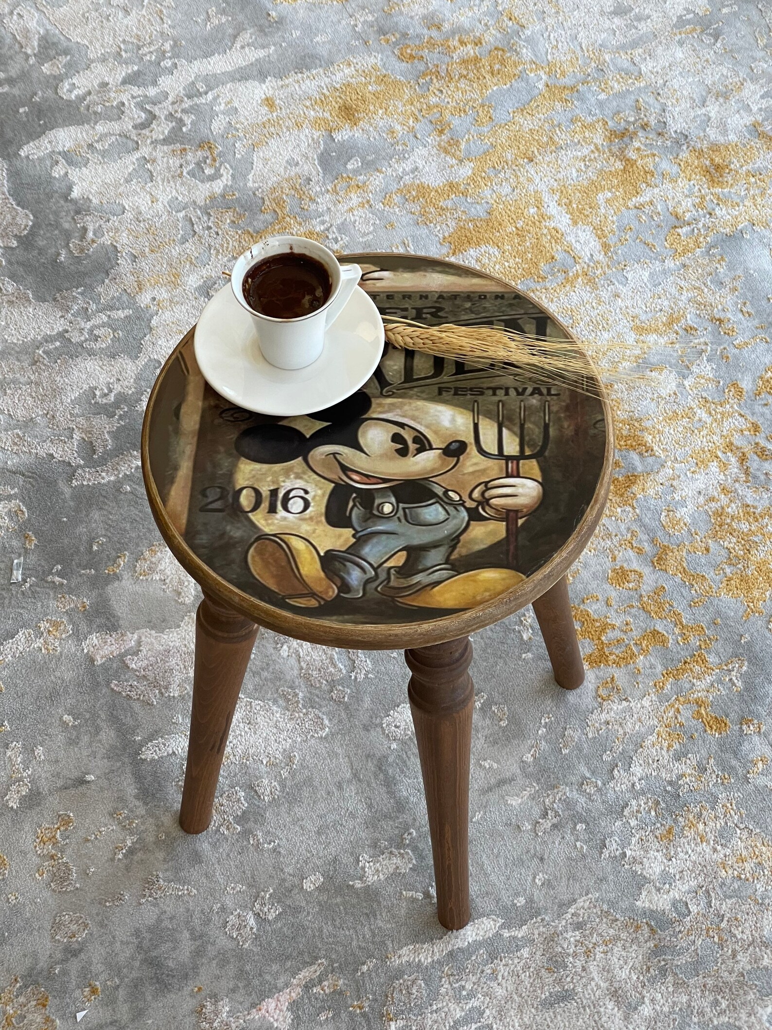 Mickey Mouse Vintage Wooden Stoolmickey Pouffemickey & | Etsy