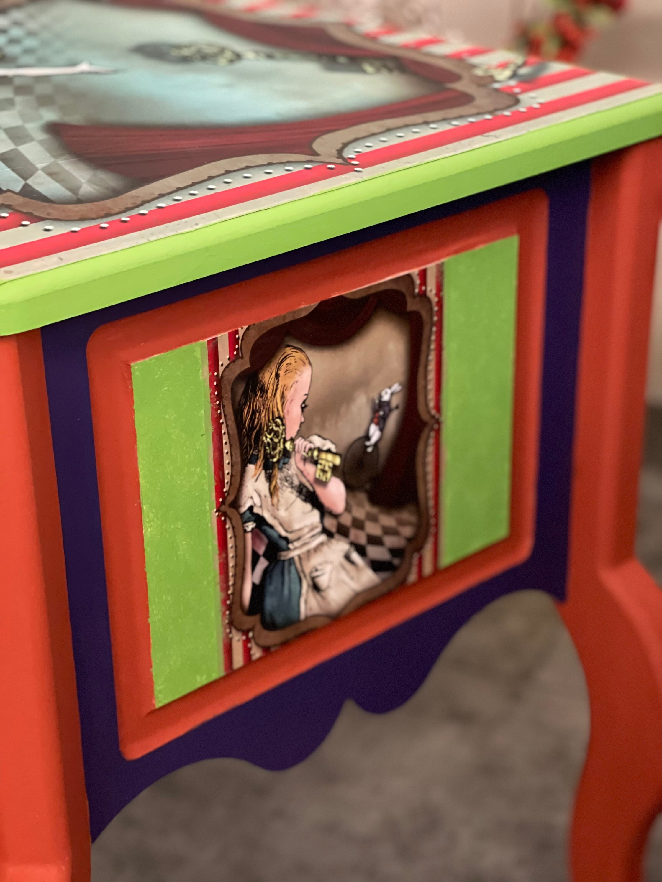 Unique Alice in Wonderland Side Bedside Table Alice in | Etsy