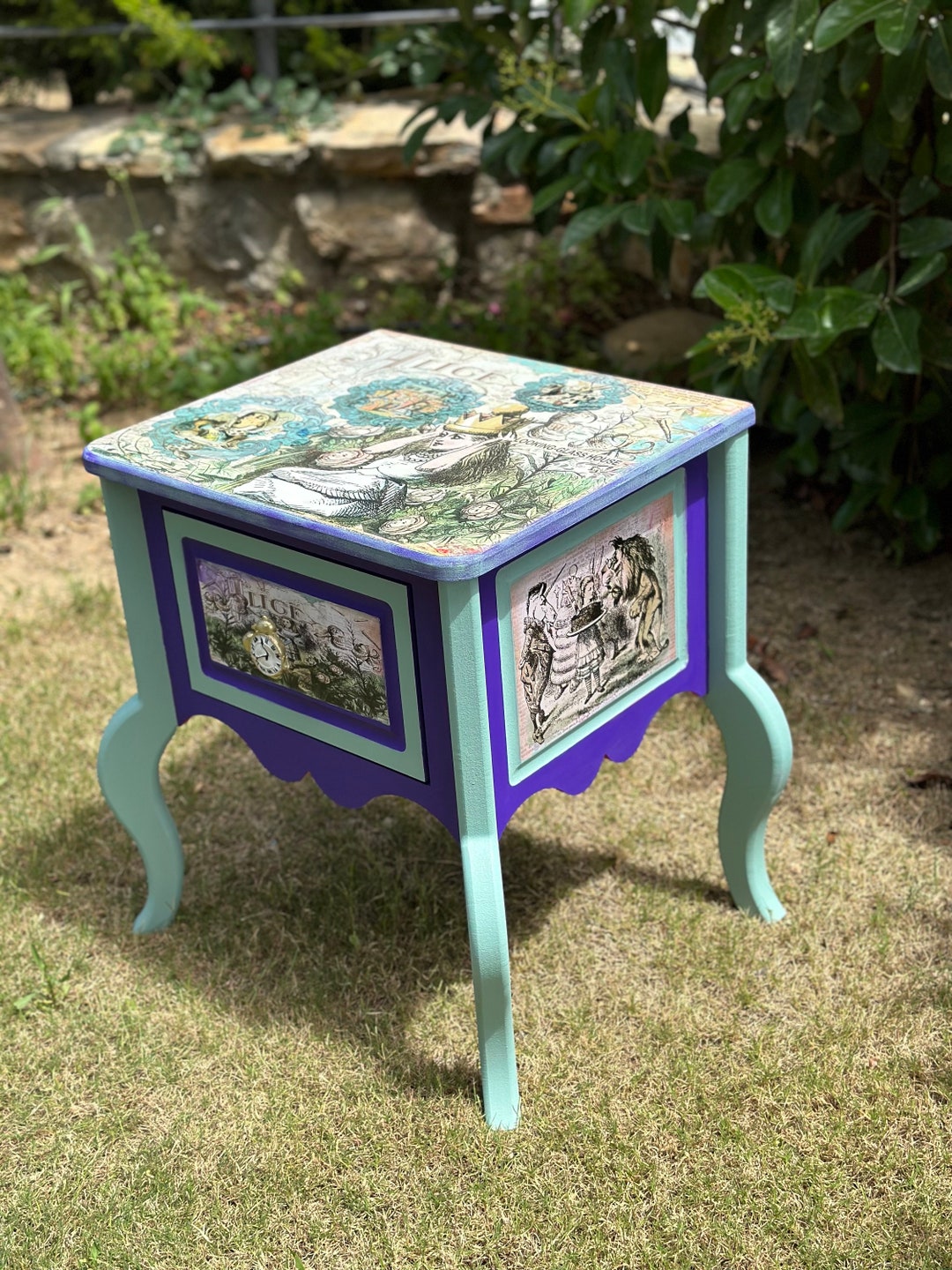 Unique Alice in Wonderland Side Bedside Table , Alice in Wonderland ...