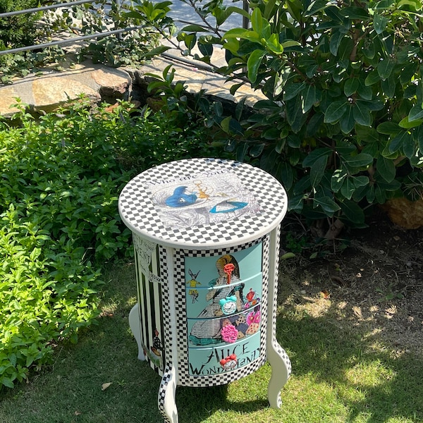 Decoupaged Side Table - Etsy