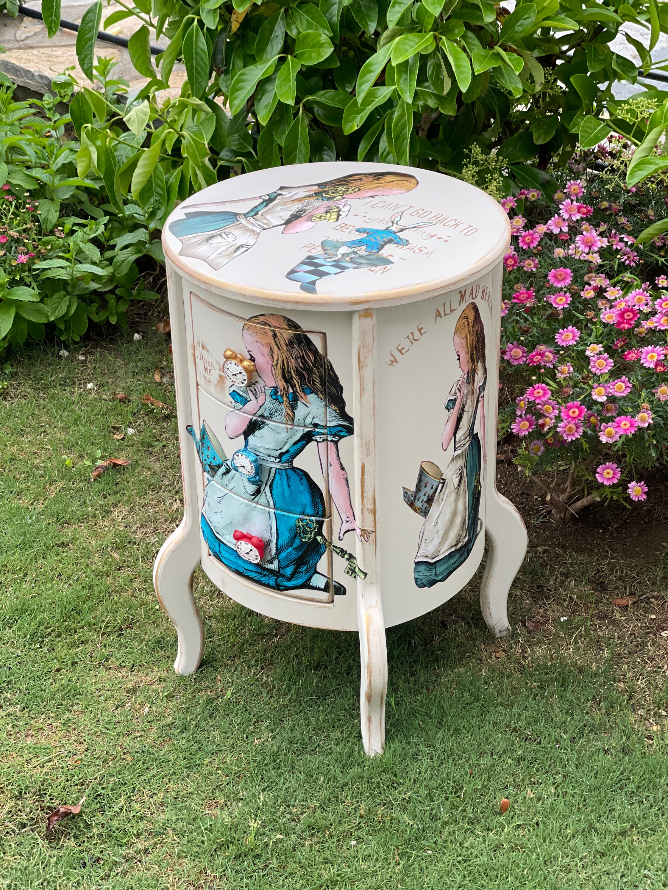 Unique Alice in Wonderland Bedside Table Alice in Wonderland - Etsy UK